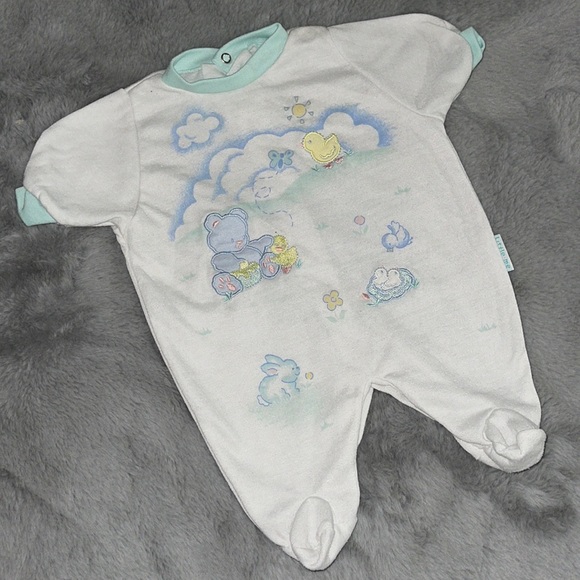 Little Me | Pajamas | Vintage Little Me Baby Sleeper Sz Newborn Teddy Bear Duck Birds Bunny Euc ...